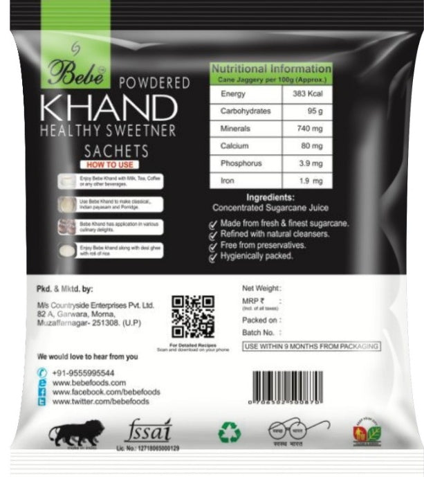 Bebe Jaggery Powder & Khand Sachets|Shakker|Healthy Sugar 150g each ...